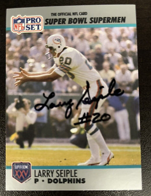 Larry Seiple Miami Dolphins Autographed Signed Card Pro Set Supermen | eBay