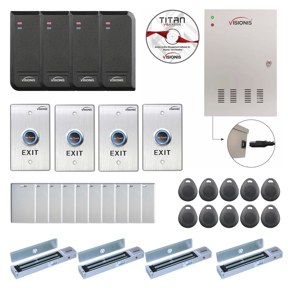 Four Door Access Control with Software Maglock Time Attendance TCP/IP ...