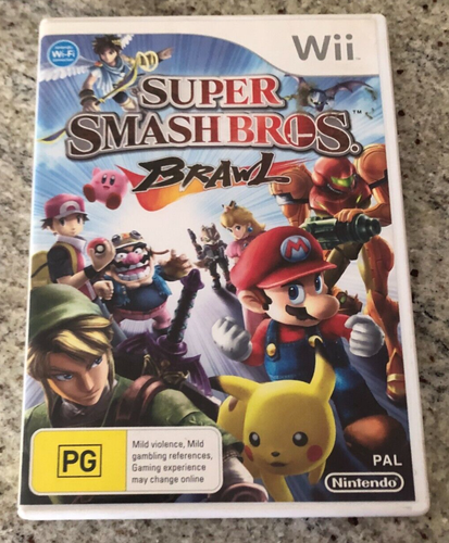 NINTENDO Wii - SUPER SMASH BROS. BRAWL GAME - 2008 - GR8 TO XCLNT DISC ...