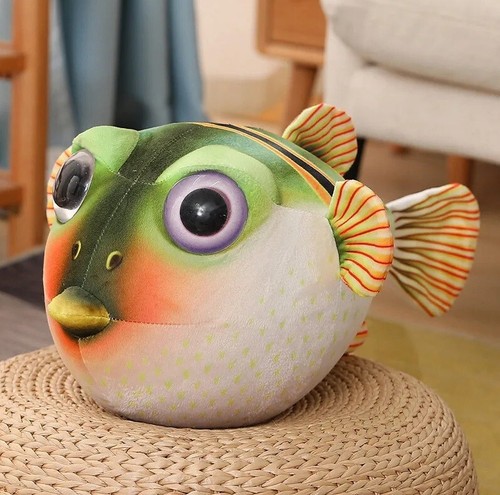 Green Puffer Fish 10 Inch Stuffed Animal Plush Toys Toddler Doll Kids ...