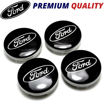 4x BLACK FORD CENTRE CAPS 54MM ALLOY WHEEL FITS MOST MODELS FOCUS ...