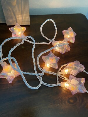 Disney Tinkerbell String Lights Set Vintage Star Shape Decor Plug in 9 ...