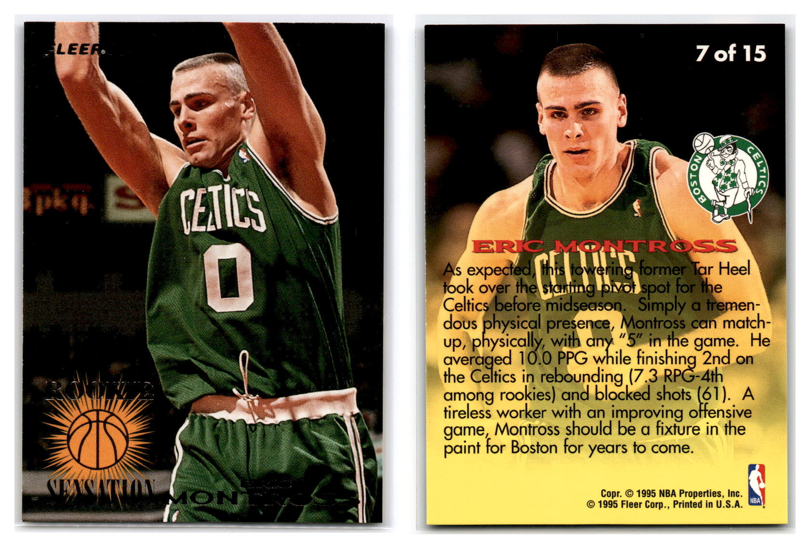 1995-96 Fleer Rookie Sensation #7 Eric Montross - Boston Celtics | eBay