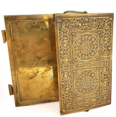 Vintage Brass Repousse Notebook Case Tablet Griffins | eBay