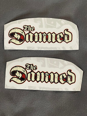 Lot of 2 THE DAMNED 3/4" x 2 1/2" Band Logo Stickers Red FAST! FREE ...