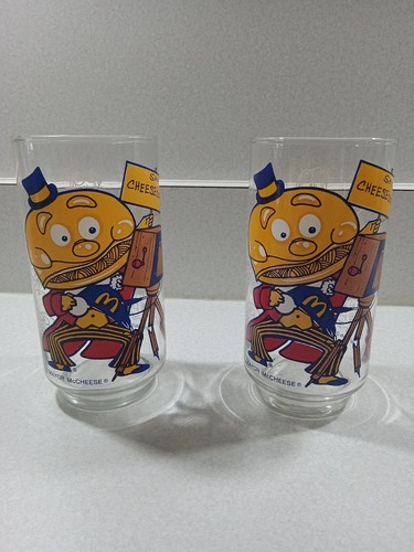 2 McDonald's Collection Glass 1977: Mayor McCheese "Say Cheeseburger" 5 ...