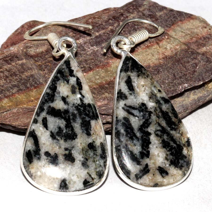 Astrophyllite 925 Silver Plated Handmade Earrings 1.8" Gift Jewelry AU ...