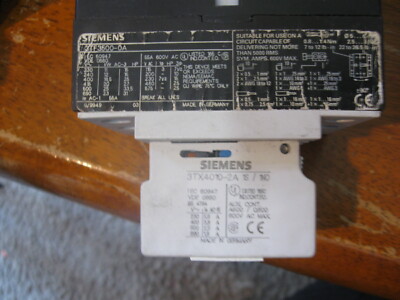 Siemens Contactor w/ Aux Contact Block # 3TF3500-0A / 3TX4010-2A | eBay