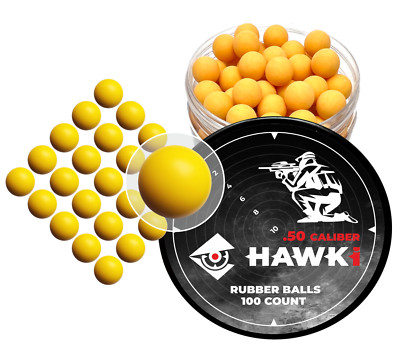 Hawki .50 Caliber Training Paintball Reusable Rubber Balls 100 pack ...