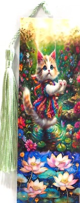 CAT/KITTENS/DANCING IN POND/FLOWERS/ANIMALS/UNIQUE EXQUISITE LAMINATED ...