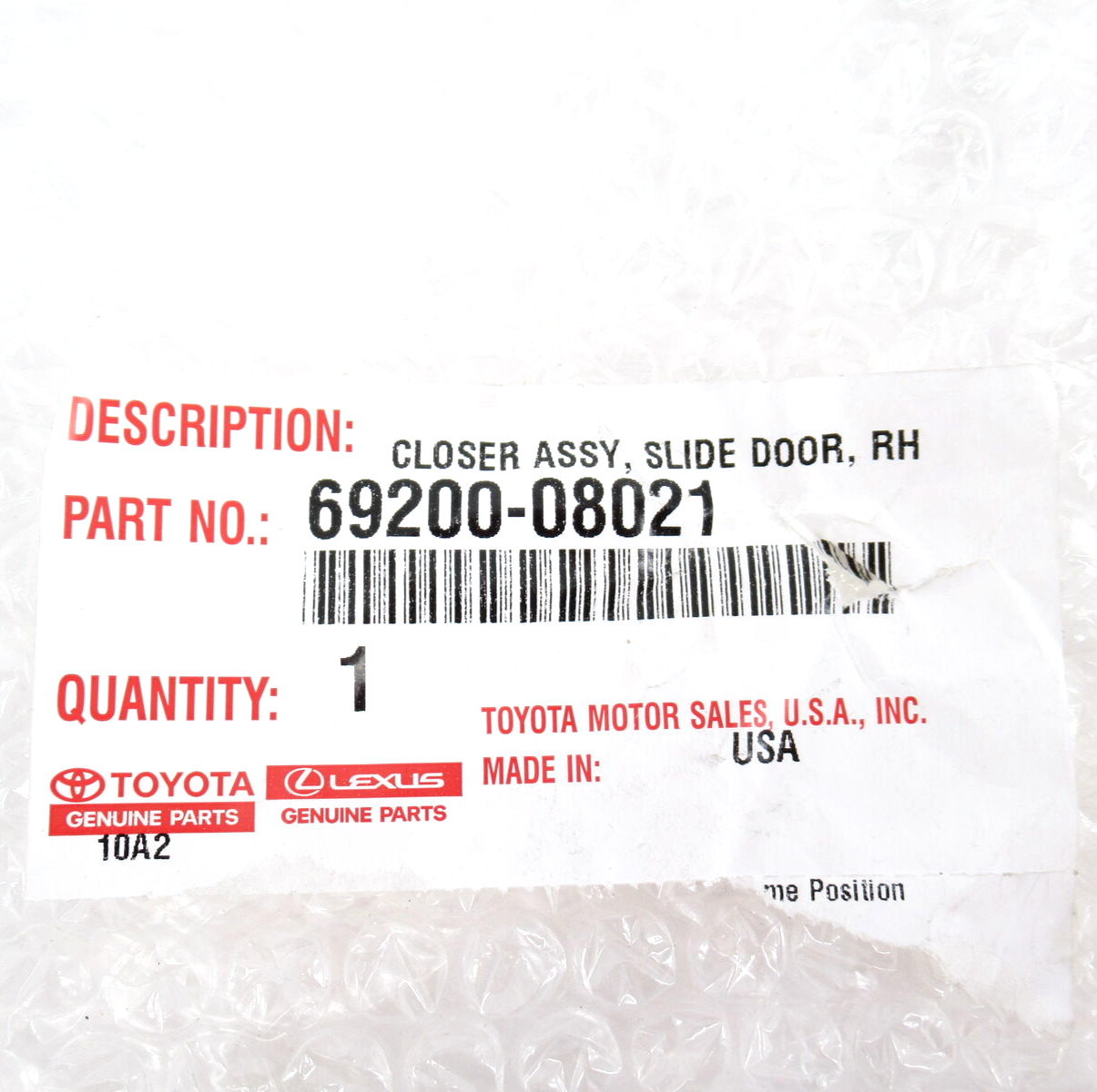 Genuine OEM Toyota 69200-08021 Passenger RH Power Slide Lock 2011-2018 ...