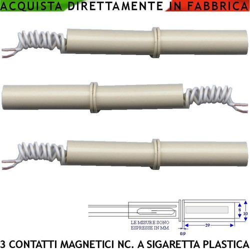 Contatti Magnetici 3 Pezzi x Antifurto Porte Finestre Allarme Apertura ...