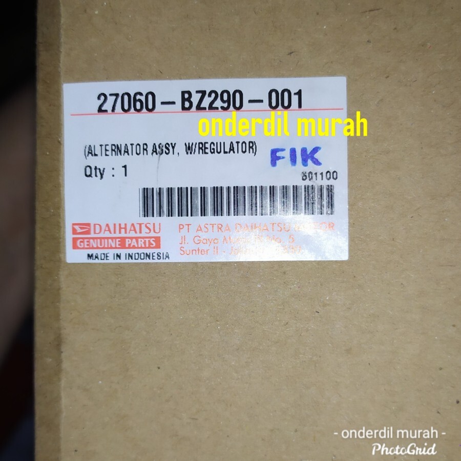 Daihatsu Toyota Grandmax Luxio Lite Townace Regulator Alternator NOS ...
