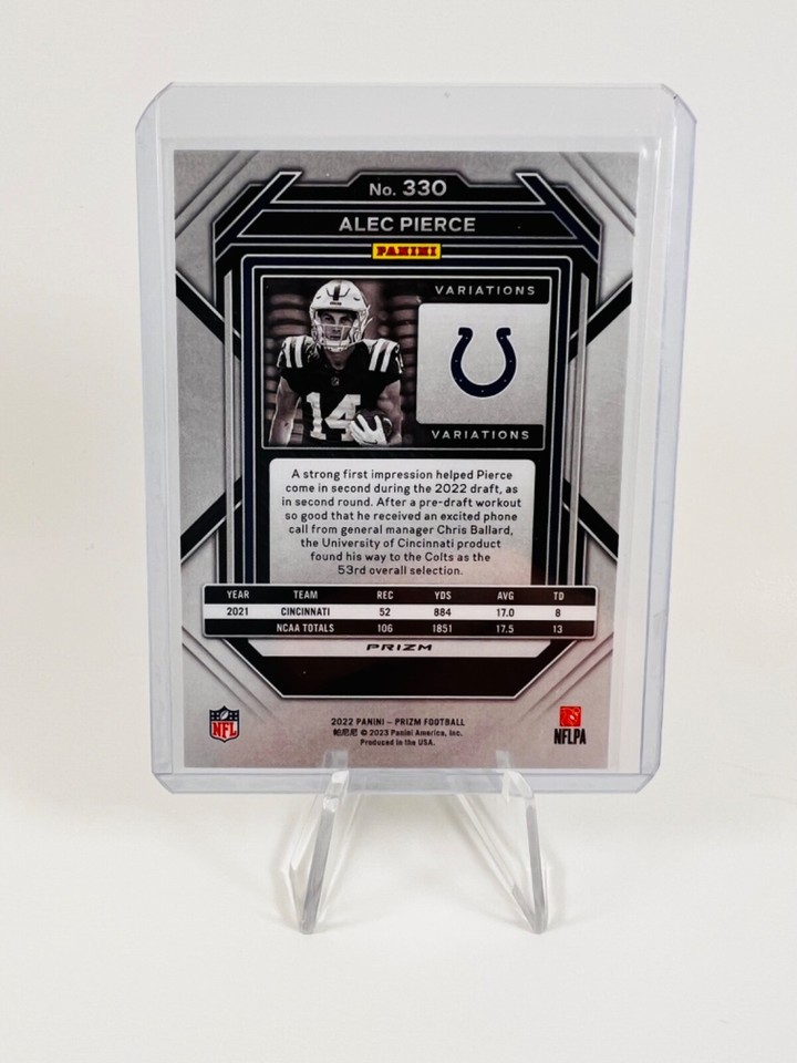 2022 Panini Prizm Alec Pierce Silver Negative Variations Rookie RC SP ...