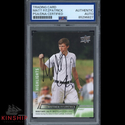Matt Fitzpatrick signed 2024 Upper Deck Trading Card PSA DNA Slab Golf ...