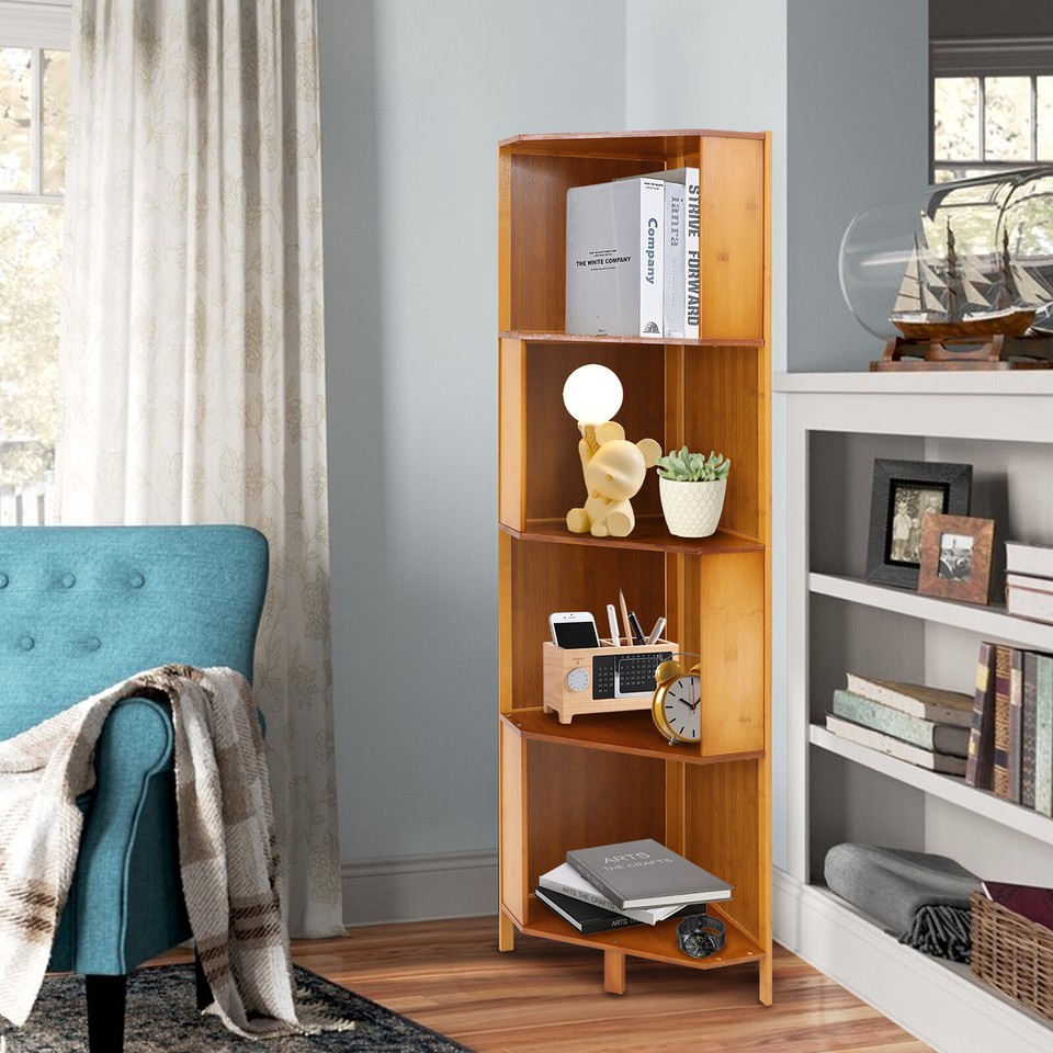 Corner Bookcase A-Shaped Display Bookshelf Multifunctional Storage ...