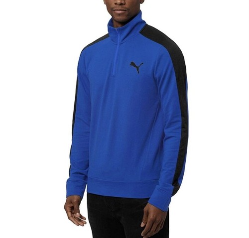 Puma MENS Track Stretchlite 1/4 Zip Up Pullover Athletic Jacket Blue ...