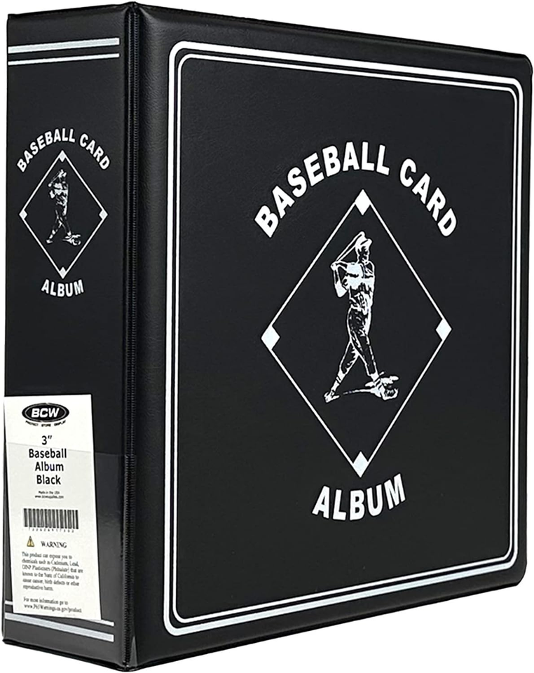 3" Baseball Album - Black Premium Durable Binder for 90 Baseball Cards ...