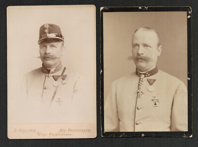 Eberhard Freiherr von Bodman. Deux photos cabinet vers 1890. Militaria ...