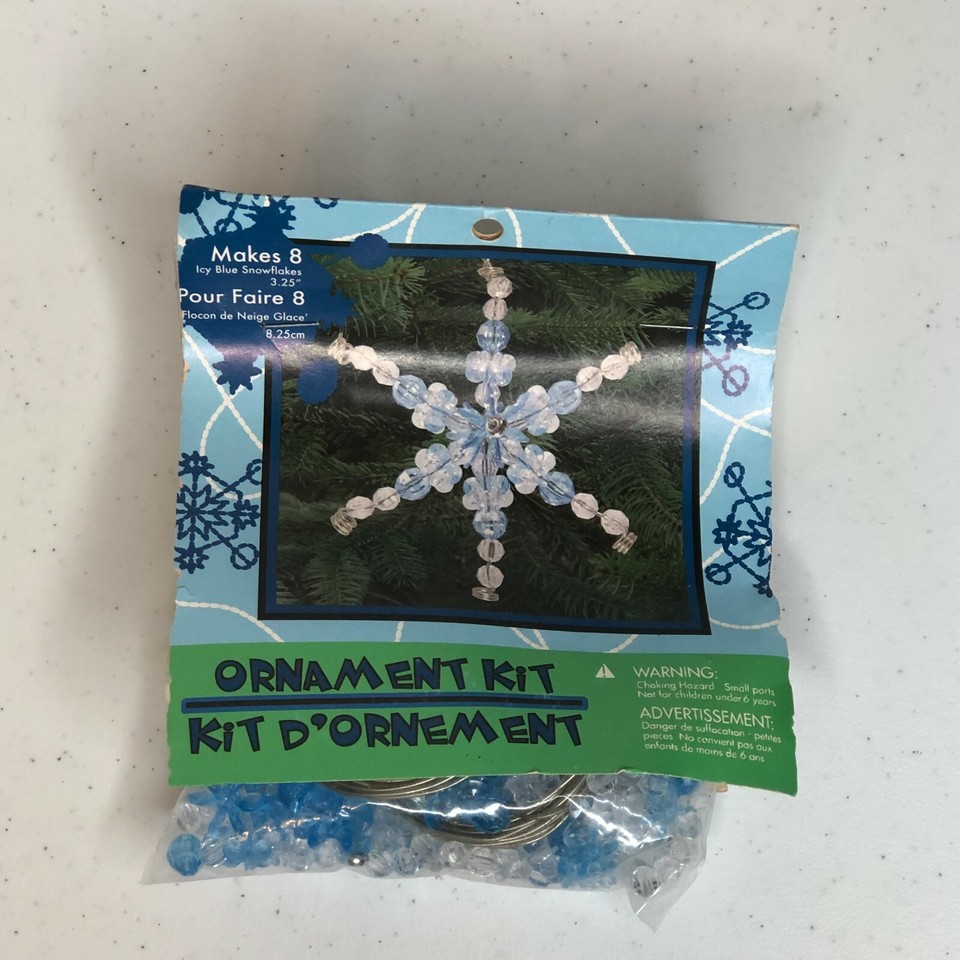Icy Blue Snowflake Star Christmas Craft Ornament Kit Makes 8 | eBay