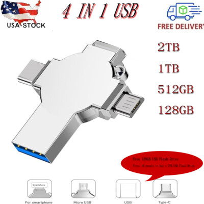 2TB 1TB USB Flash Drive Type c Memory Stick For iPhone iPad Android ...
