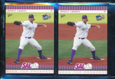 Lot (2) 2006 Multi-ad #17 Brent Leach Columbus Catfish Player Lot (GL65 ...