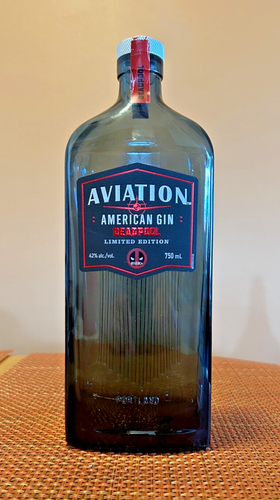 Marvel Comics Deadpool Aviation Gin Bottle, "#!@X " swearing logo, Ryan ...