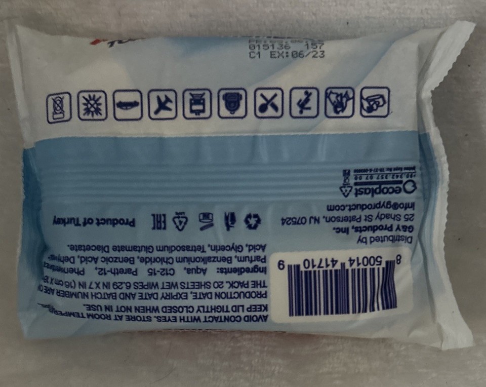 G & Y Antibacterial Hand Wipes 1 Case = 20 In Pack /52 Packs= 1040 ...