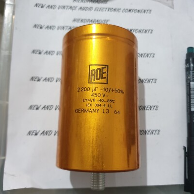 NOS ROE GOLD EYM /B 2200uf 450V LONG LIFE AUDIO GRADE HI-END CAPACITOR ...