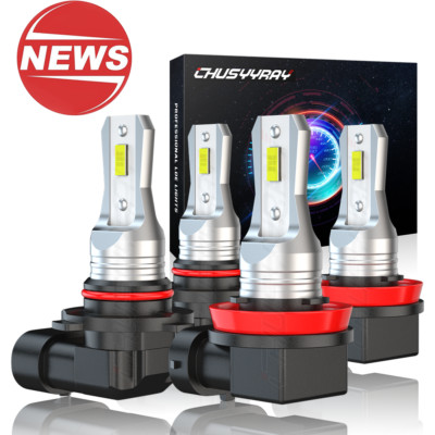 Fit Peterbilt 579 389 4X White 9005 H11 LED Combo Bulbs Headlight High ...