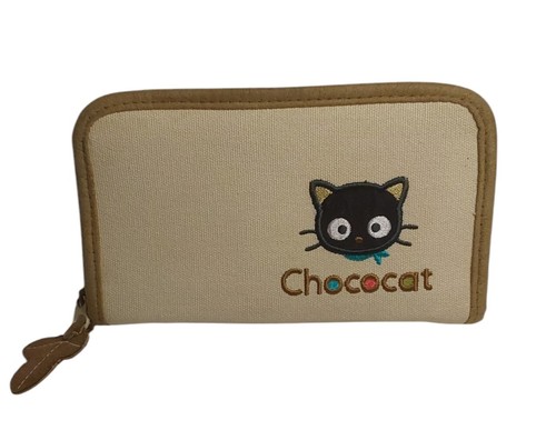 SANRIO CHOCOCAT 2003 Cotton Wallet Checkbook Tan Brown Embroidered Rare ...