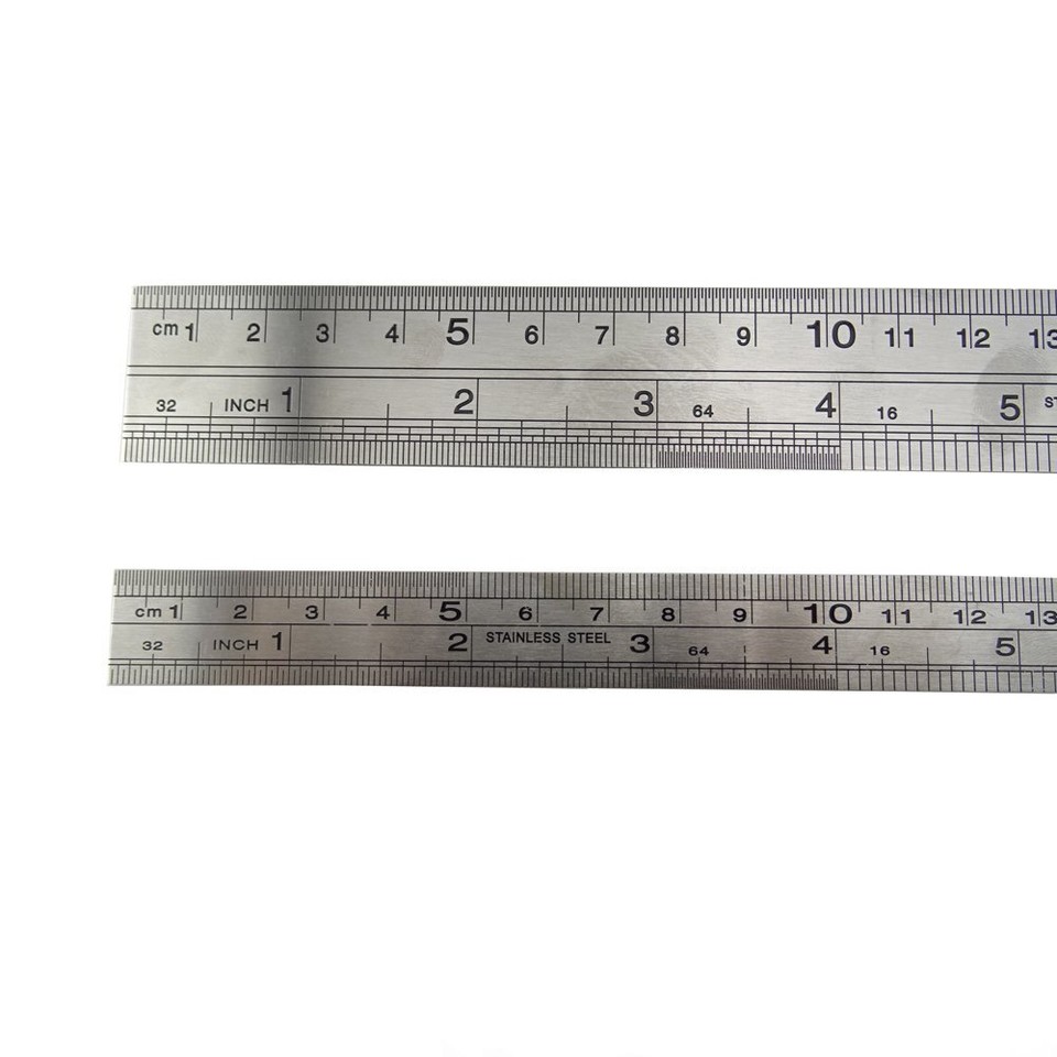 Stainless Steel Ruler 12 Inch and 6 Inch Double Side Measuring Scale ...