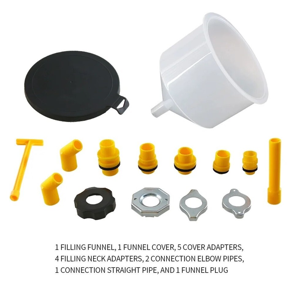 15 Piece/Sets Spill Proof Radiator Coolant Filling Funnel Kit Car Auto ...
