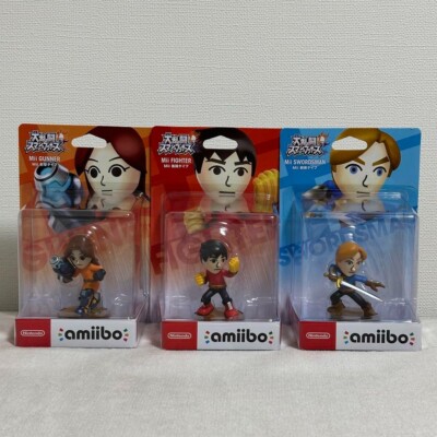 Amiibo Mii Brawler,Mii Gunner, Mii Swordsman SET Super Smash Brothers ...