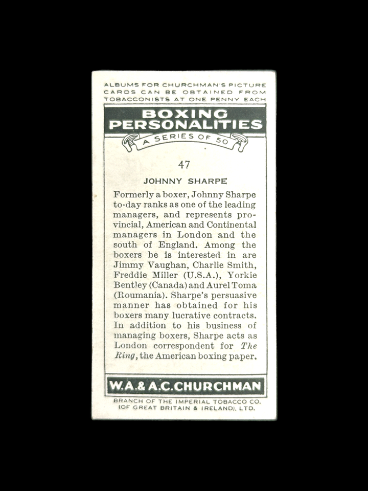 1938 Churchman's Cigarette Boxing Personalities (47 of 50 Card Set) | eBay