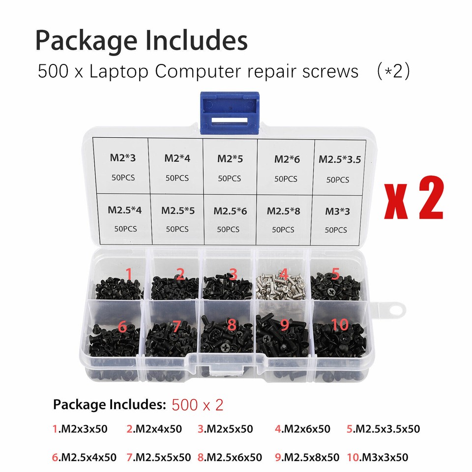 1000PCS Computer Screw Set Kit For HP Dell Lenovo Samsung Sony Laptop ...