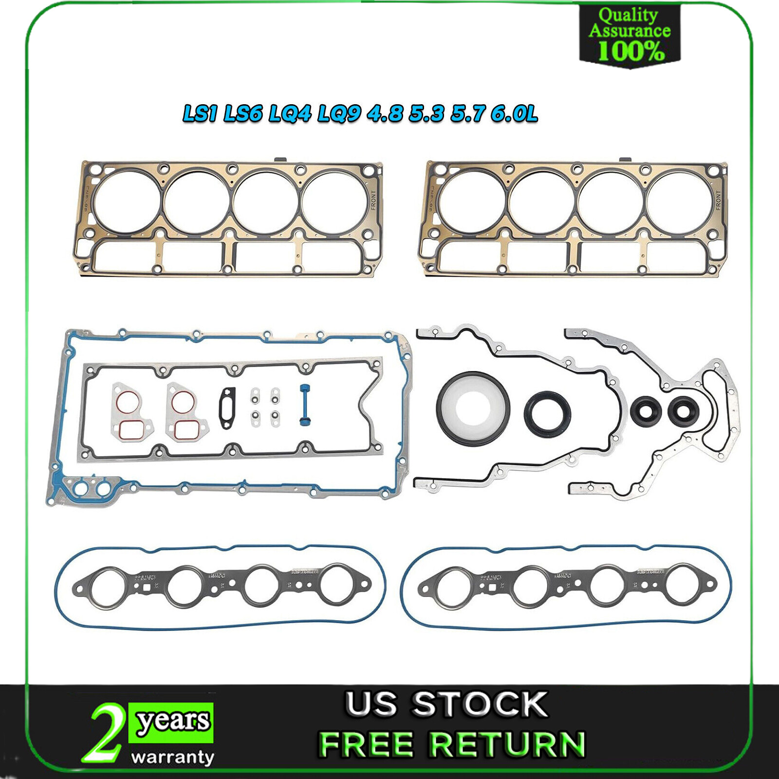 LS Head Gaskets Set LS1 LS6 LQ4 LQ9 4.8 5.3 5.7 6.0L GEN 3 III LS LQ4 ...