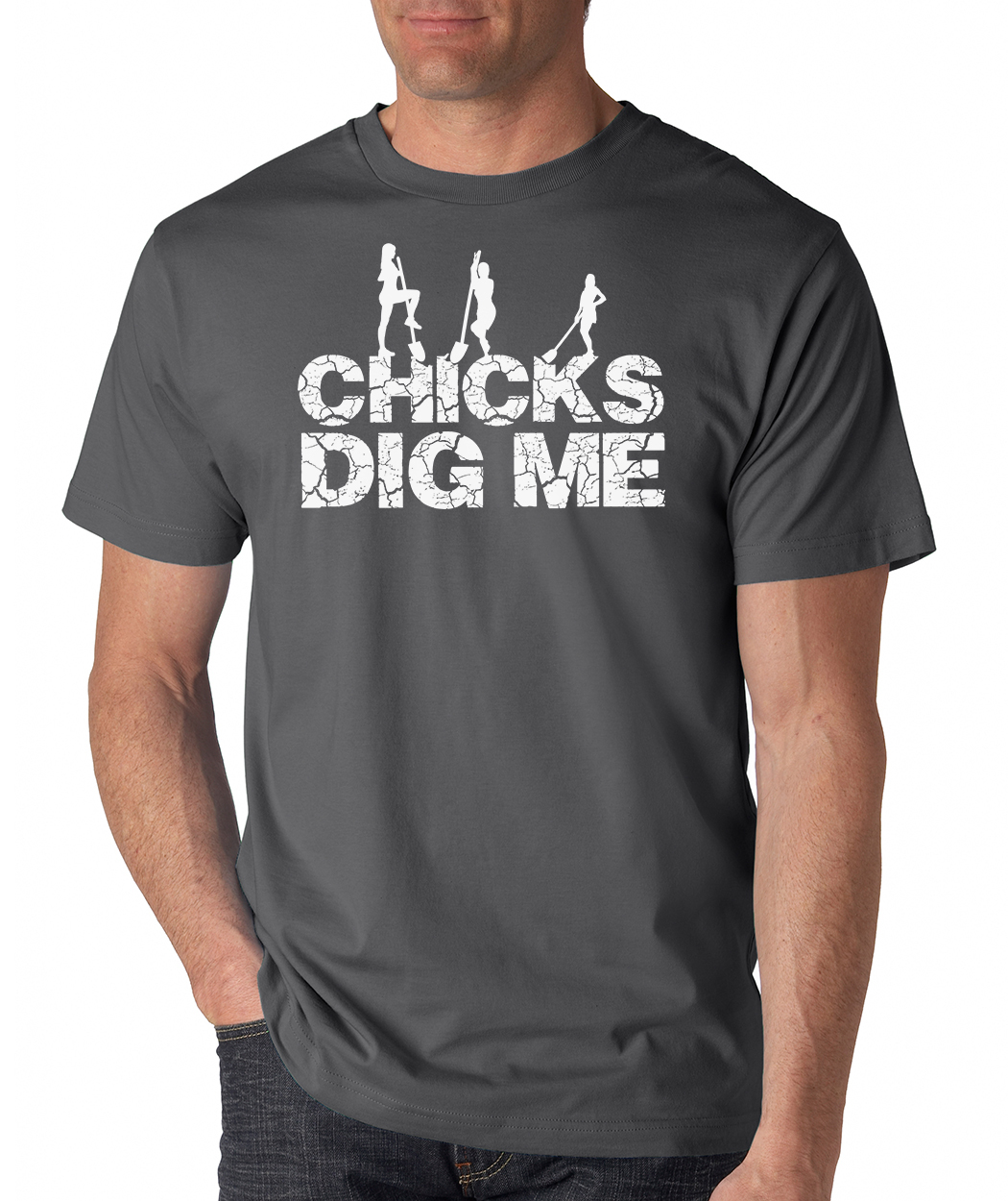 CHICKS DIG ME T-Shirt college funny party tee self centered humor | eBay