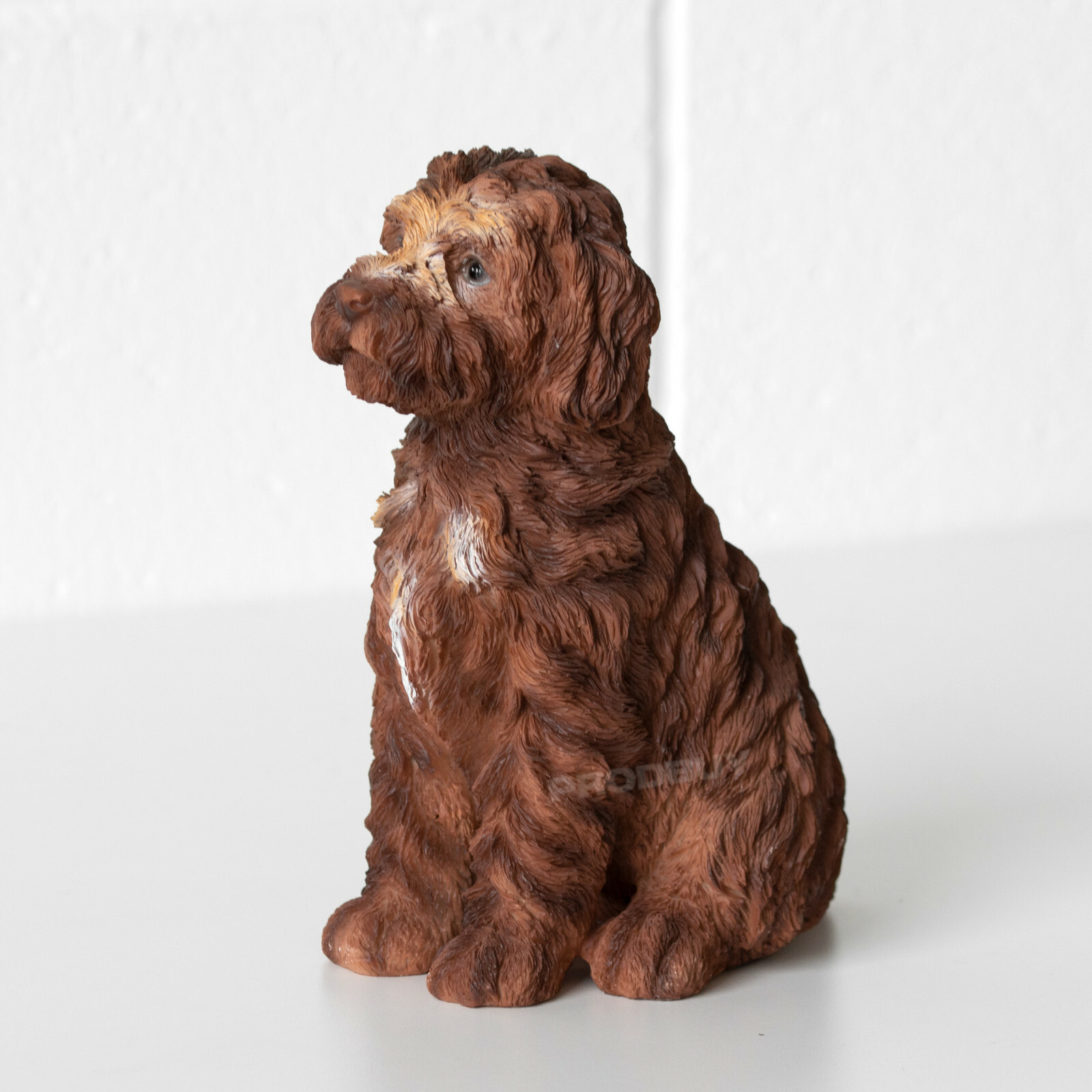 Sitting Cockapoo Dog Ornament 19cm Decorative Sculpture Figure Garden ...