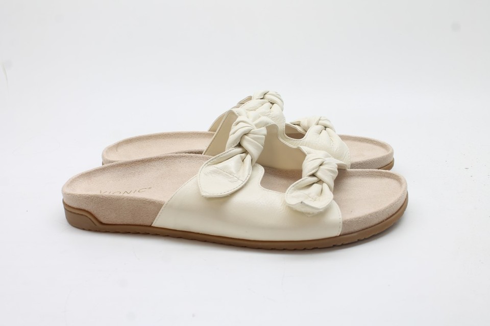 Vionic Women's Elara Slide Ivory Leather Sandals FS 11W | eBay