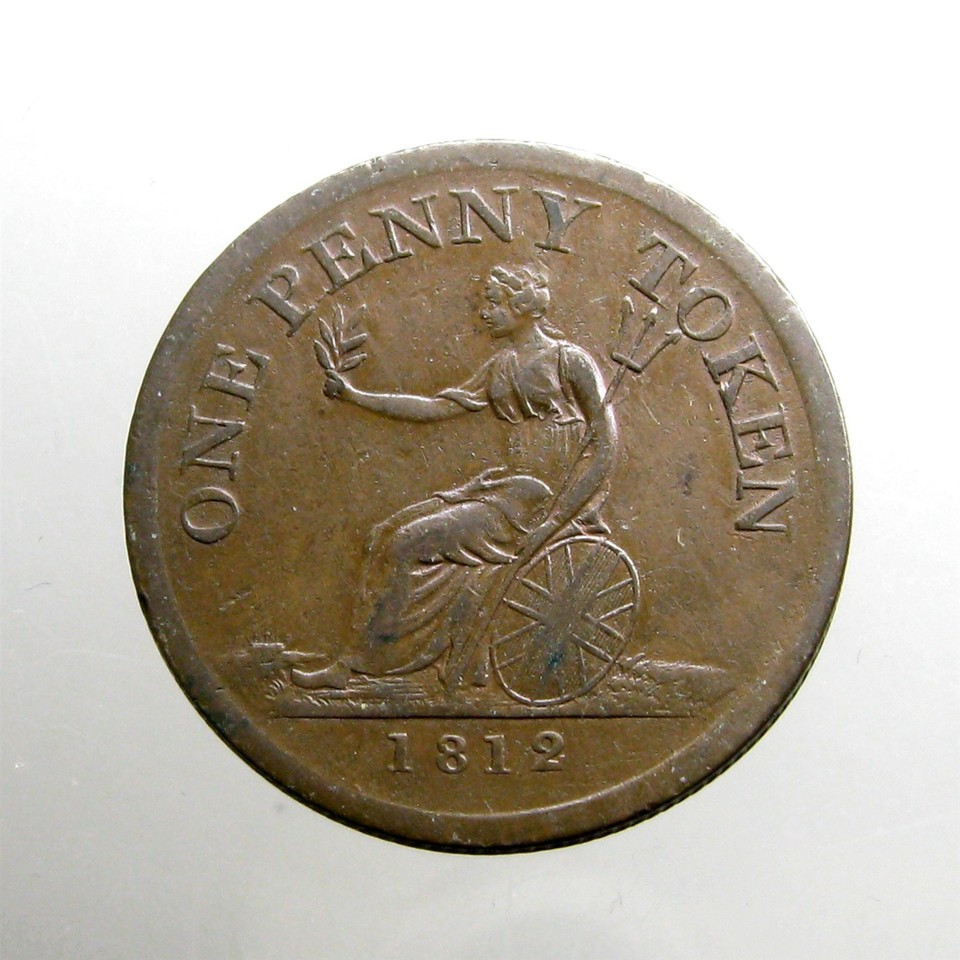 1812 LARGE COPPER PENNY ____Trade Token_____SHEFFIELD UK______King ...