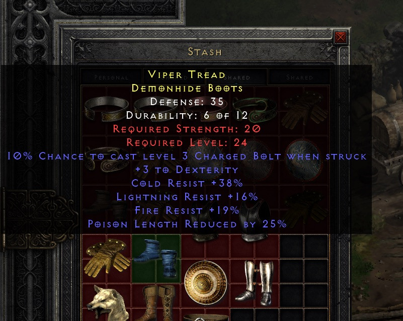 Viper Tread LLD Tri-res Boots / Diablo 2 Resurrected/ PC / Non-Ladder ...