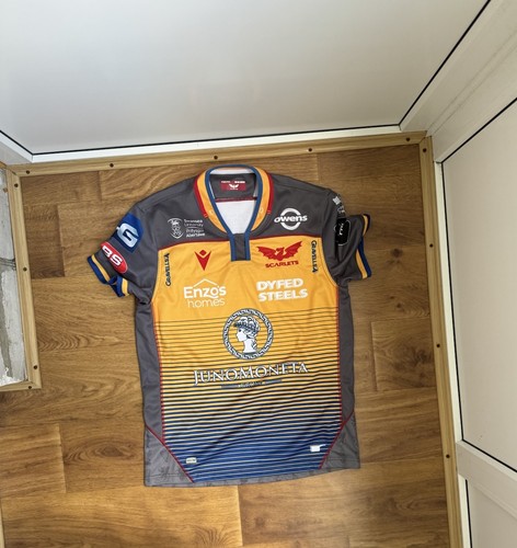 Scarlets Team Authentic Jersey Mens M Rugby Union Shirt Red Macron ...