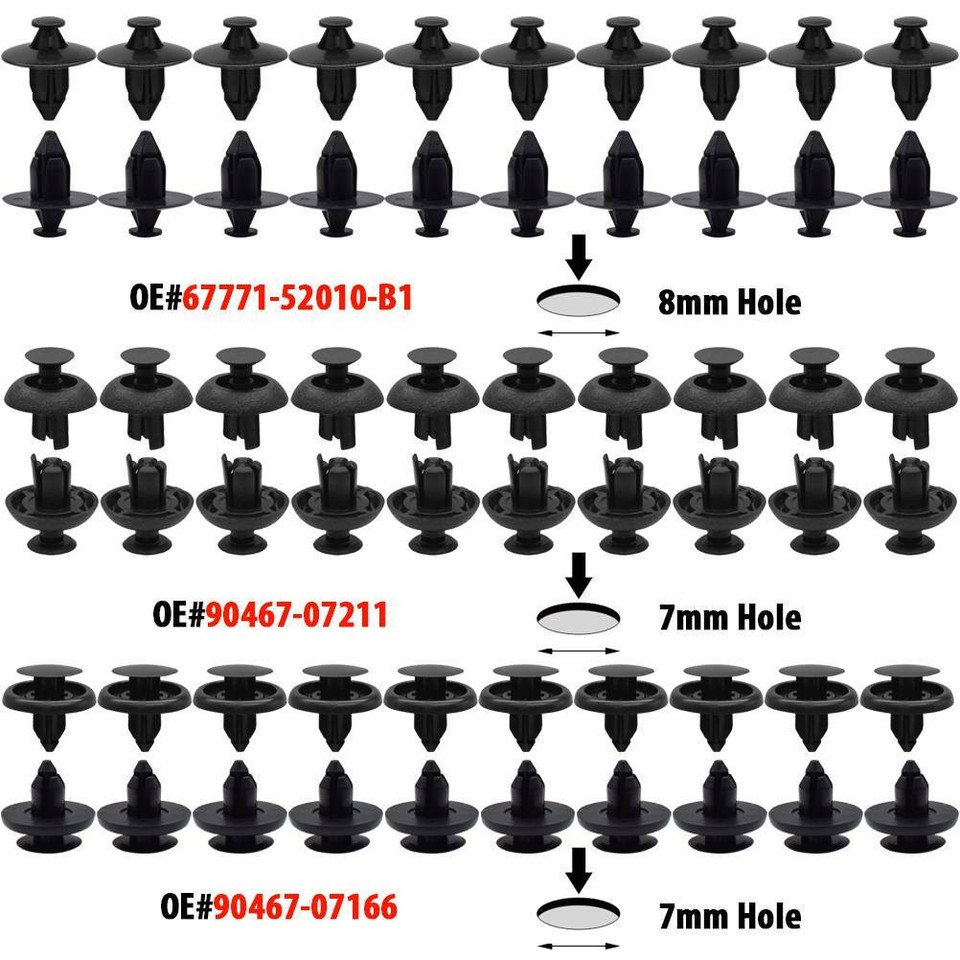 200x For TOYOTA HILUX Body Trim Clips Engine Cowling Guard Fastener ...