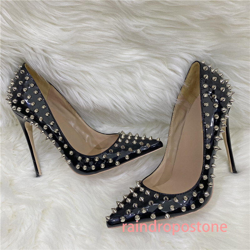Womens Riveted Stiletto High Heels Pointed Toes Summer Shoes Sandals ...