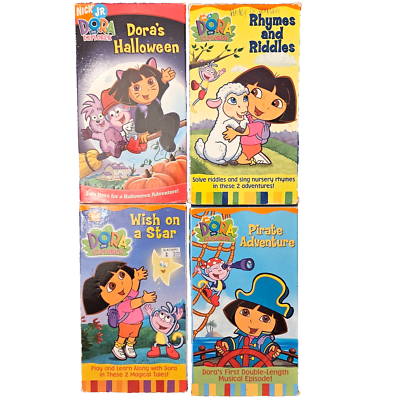Lot Of 4 Nick Jr Dora The Explorer Kids Cartoon Vhs Tapes How 'Dora
