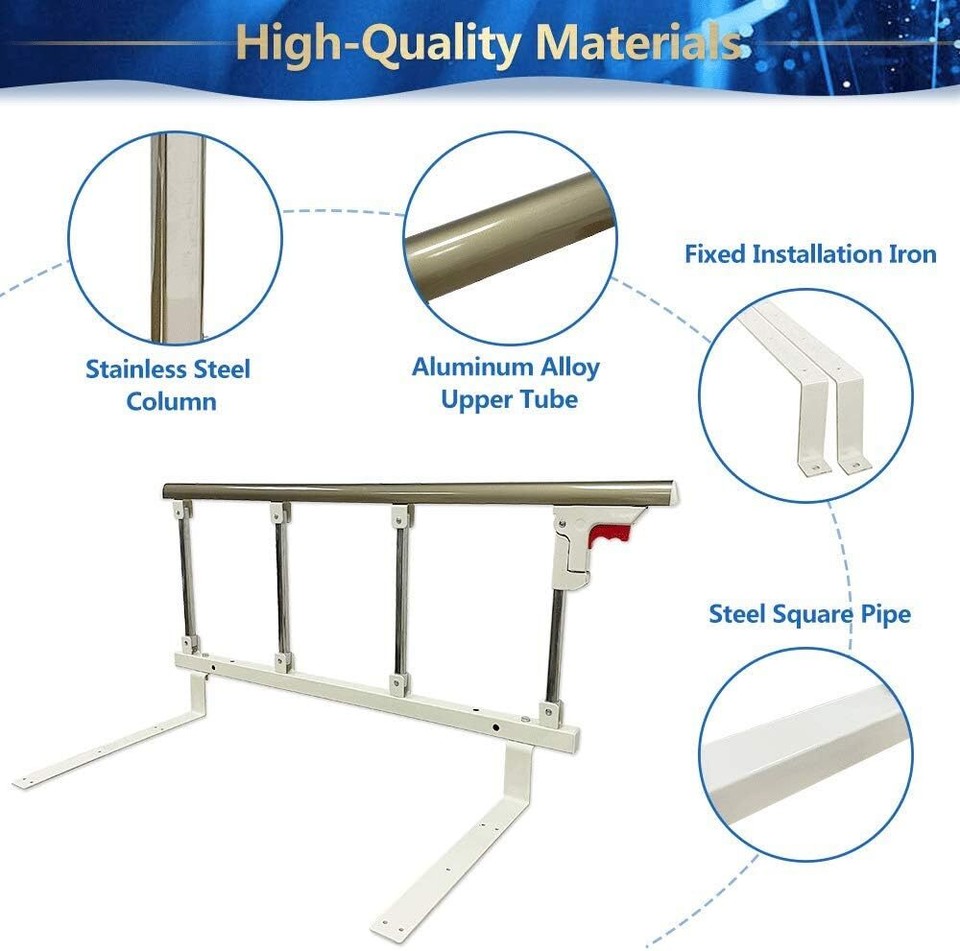 Bed Rails for Elderly Adults Safety Seniors, Bed Cane Assist Rail Half ...
