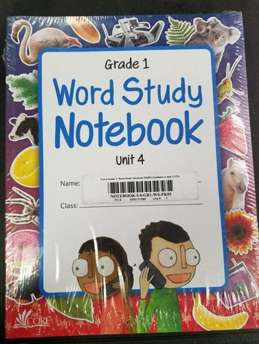 ARC Core Grade 1 Word Study Notebook Unit 4 Pack of 5 - New | eBay