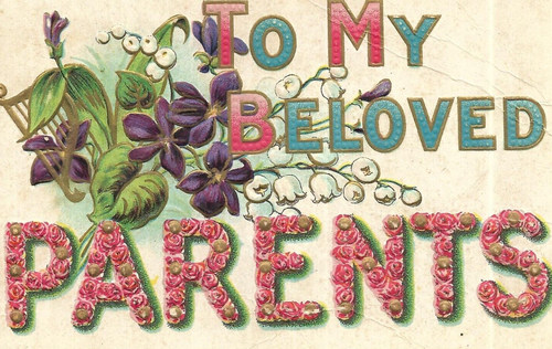 Postcard To My Beloved Parents Flowers | eBay