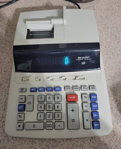 Sharp Compet Printing Calculator Red / Black 10 Digit CS-2194H | eBay